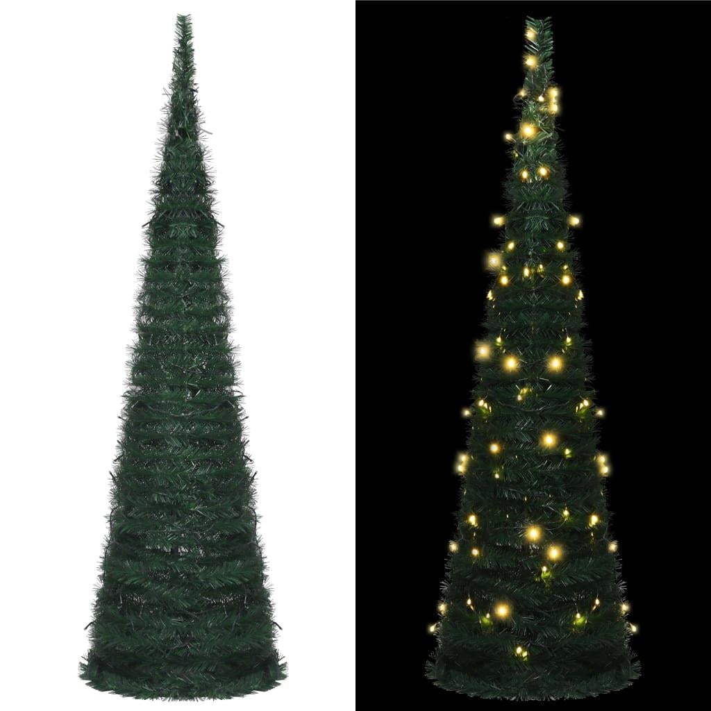 UBesGoo 5 Ft Pencil Pop-Up Christmas Tree, Prelit Christmas Tree with ...