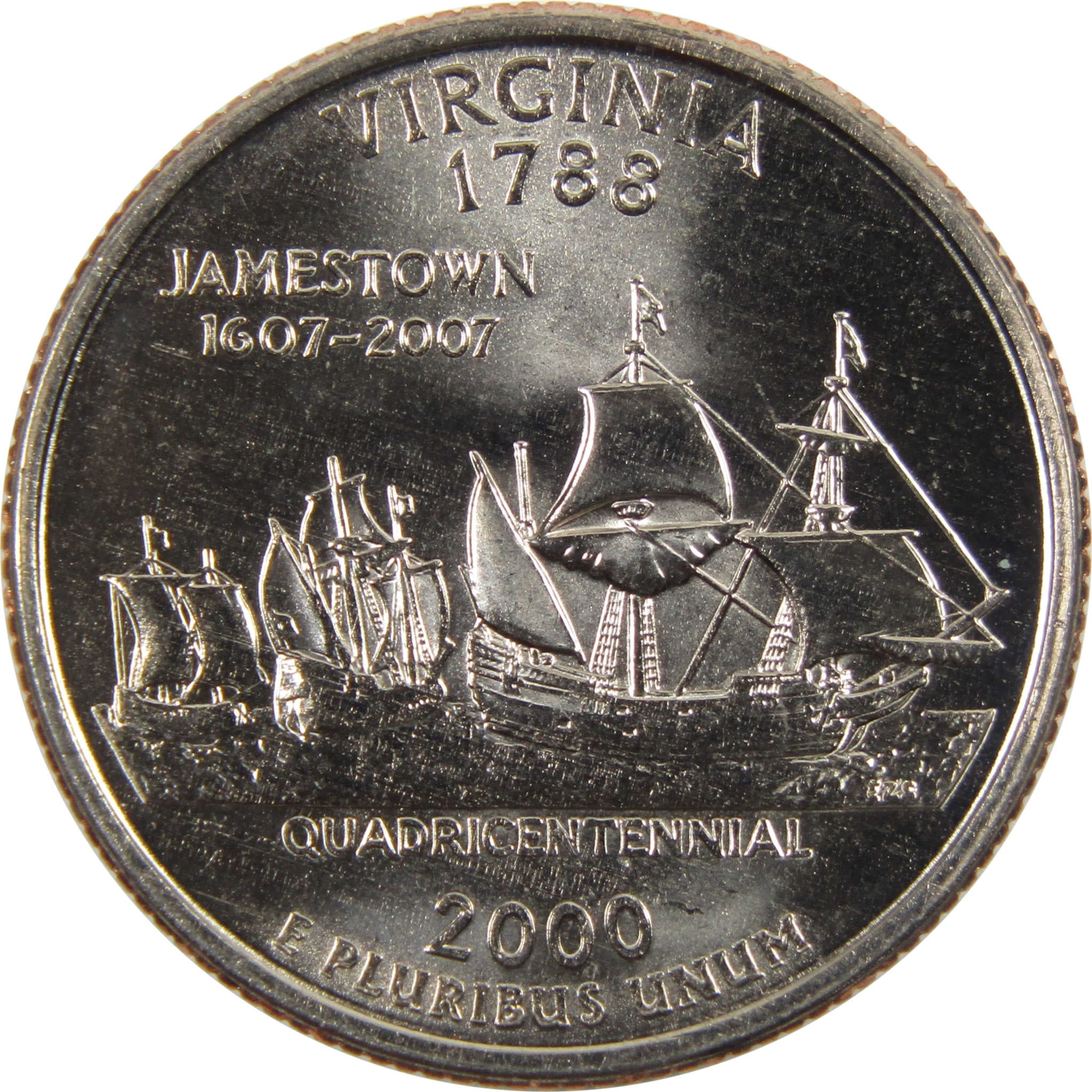 2000 D Virginia State Quarter BU Uncirculated Clad 25c Coin - Walmart.com