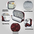 8.3"x5.9" Large-Capacity Multi-Pocket Vertical Pencil Case Layered Red ...