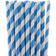 100 Pcs Stripes Disposable Paper Drinking Straws for Juice, Soda ...