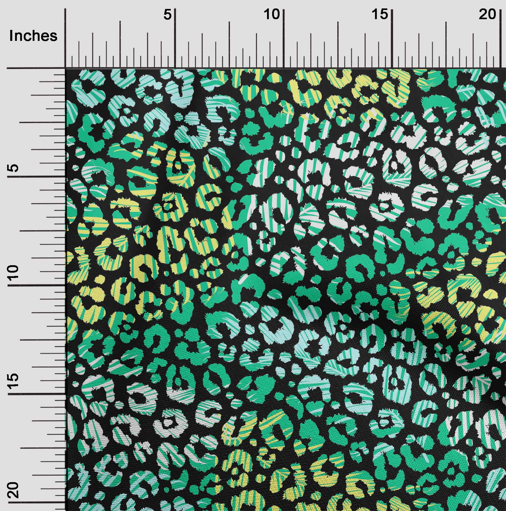 oneOone Cotton Silk Green Fabric Animal Skin Fabric For Sewing Printed ...