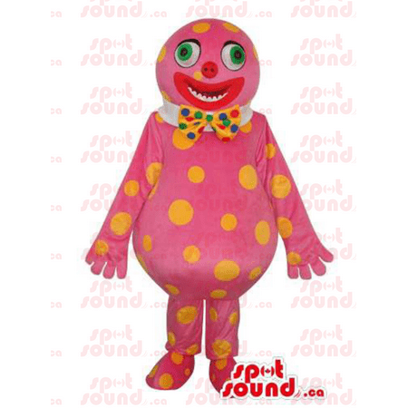 Pink Clown Creature Plush SPOTSOUND Mascot With Yellow Dots - Mascots ...