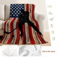 American Flag Fleece Throw Blanket Blue Red USA Flag Retro Hockey Star ...