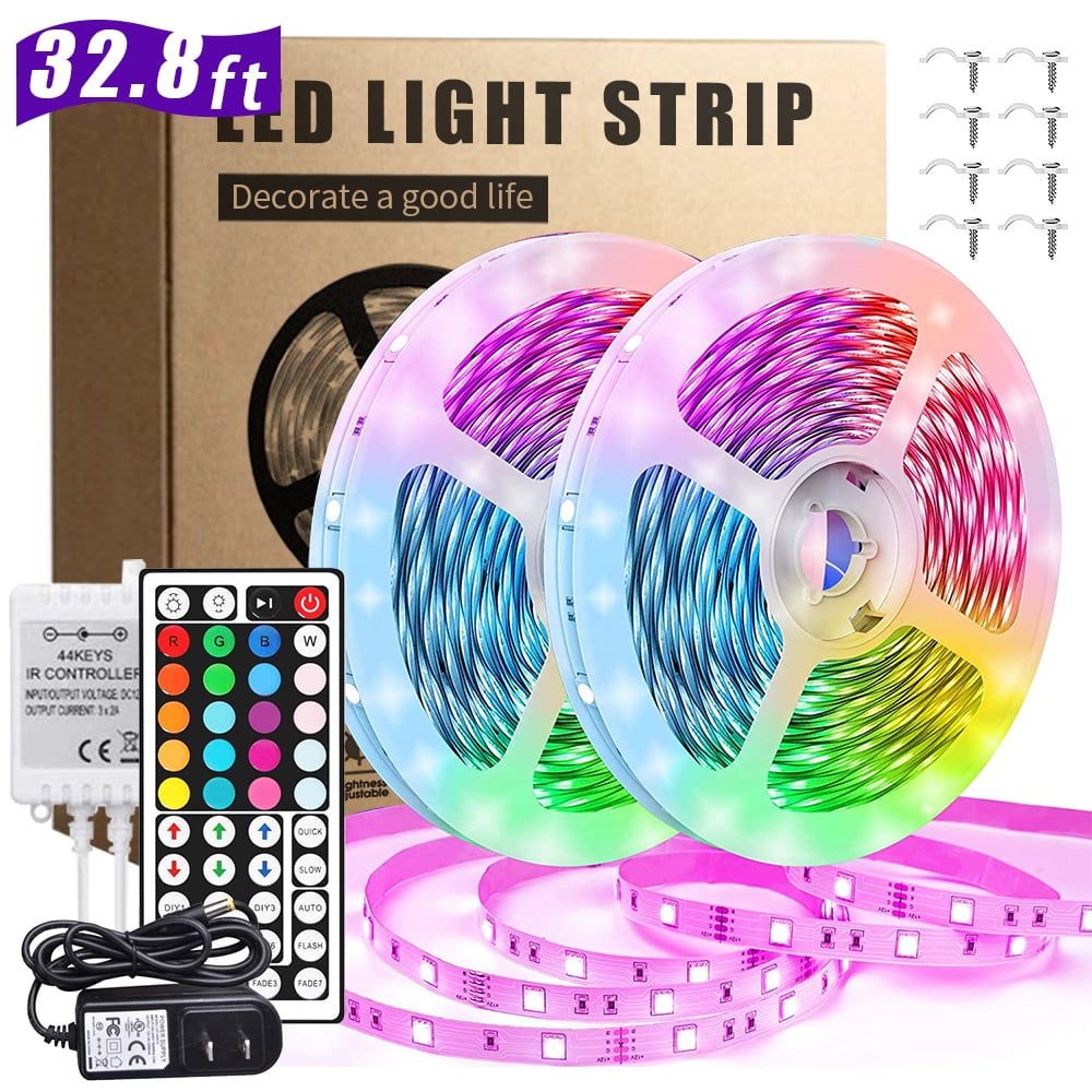 Led Lights for Bedroom, 32.8FT 3528 Led Light Strip Color Changing Led ...