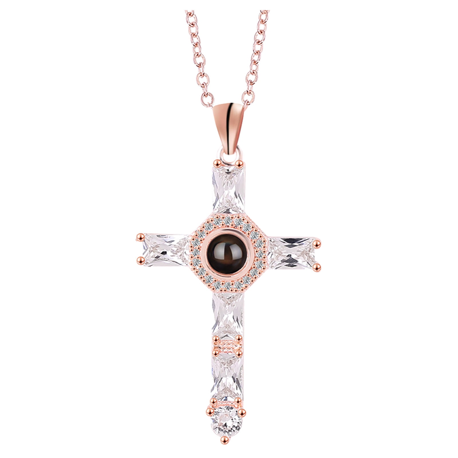 Click here for Tiezhimi Cross Projection Necklace Christian Bible... prices