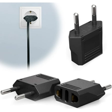 US/CA to European Plug Adapter, Europe Outlet Plug Adapters, Travel ...