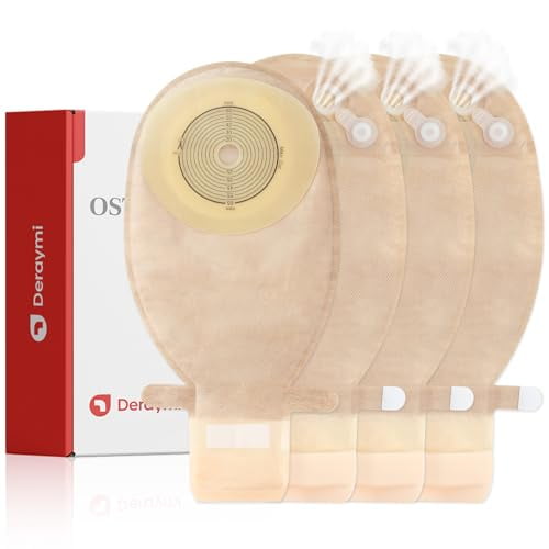 DERAYMI 20PCS Colostomy Bags, One Piece Ostomy Bag with Air Vent, 20 ...