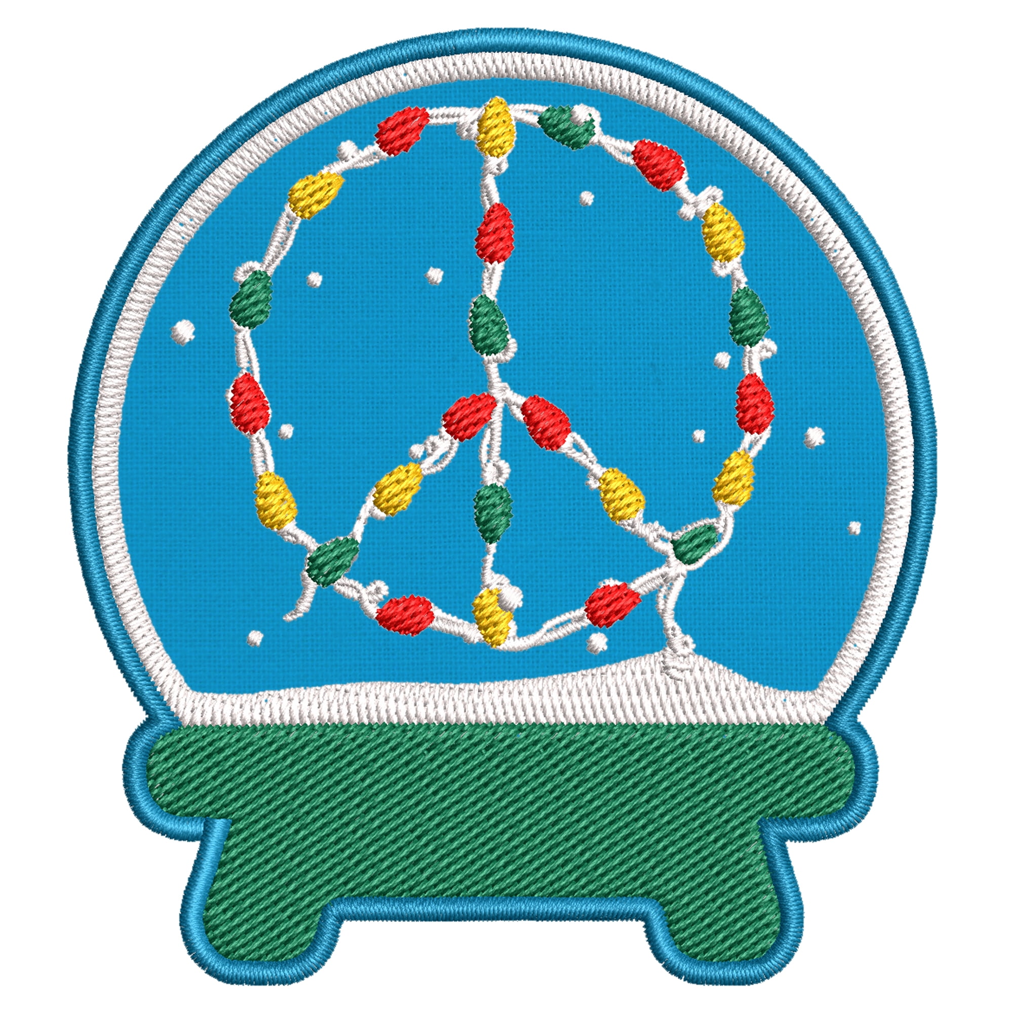 Peace Sign Lights Snow Globe Embroidered DIY Iron on or Sew-on ...