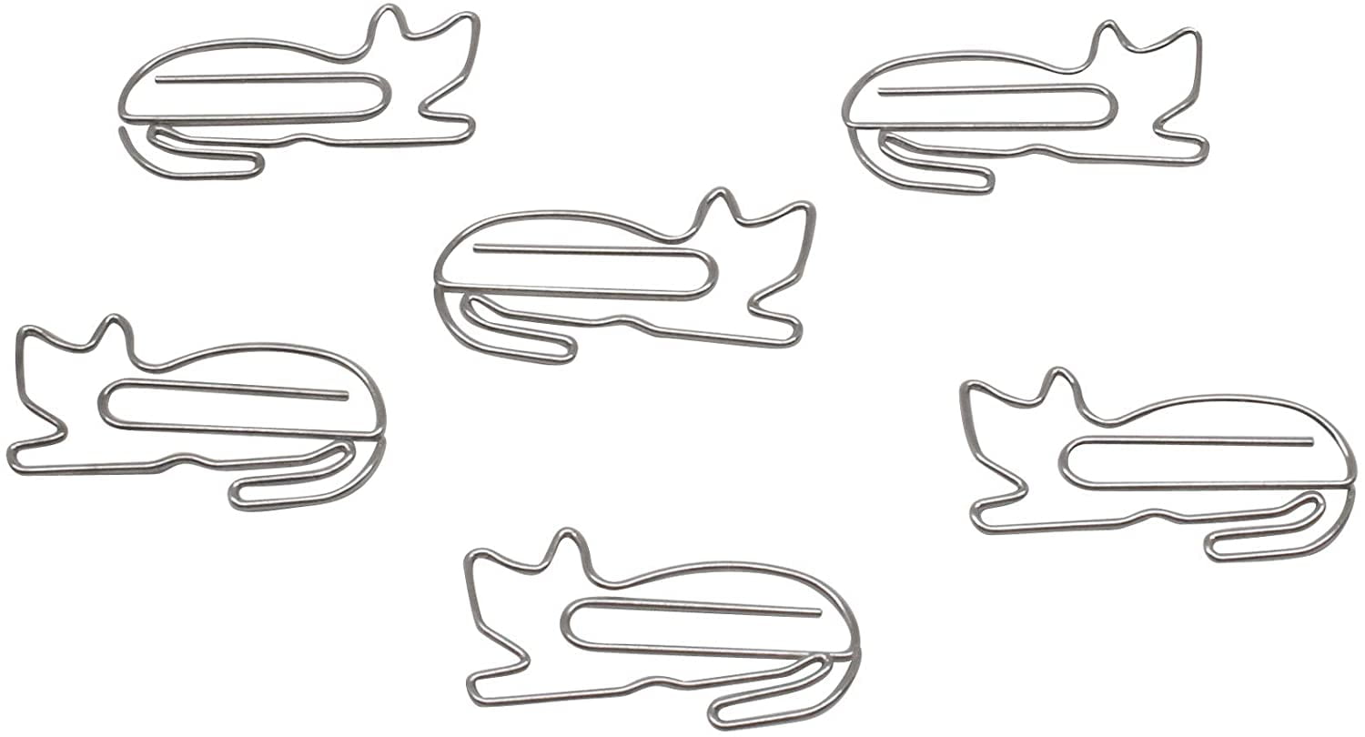 100 Count Silver Cat Shaped Paper Clips, Cat Lover Cute Gifts, Office ...