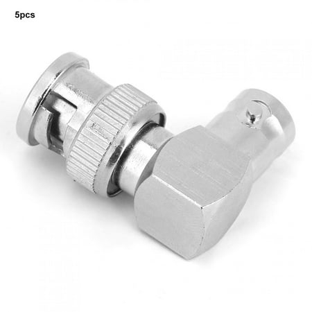 TOPINCN BNC Adapter,5pcs L Shape 90 Degree Brass BNC Male to Female ...