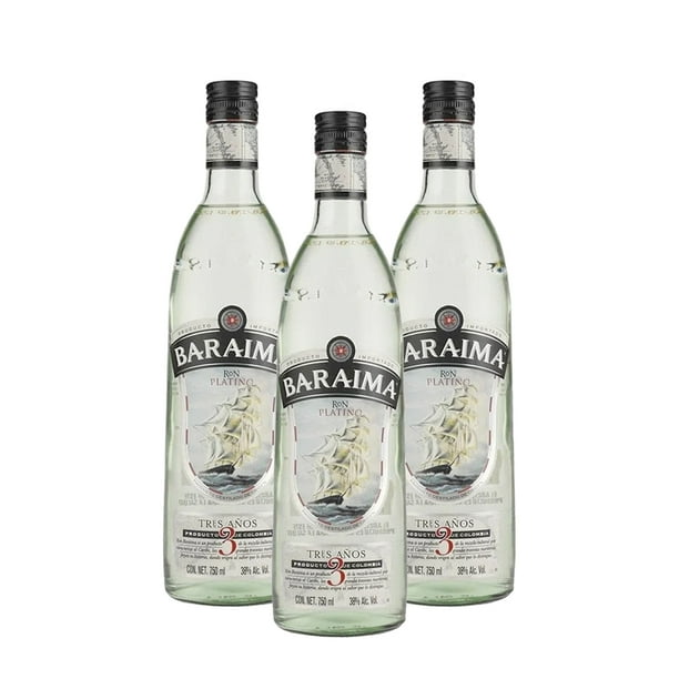 PACK DE 3 RON BARAIMA PLATINO 750ML | Bodega Aurrera en línea