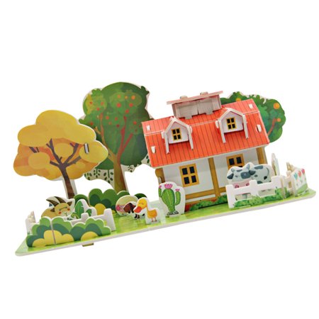 3D Paper Assembly House Model Children DIY Paper 1; 2; 3; Building ...