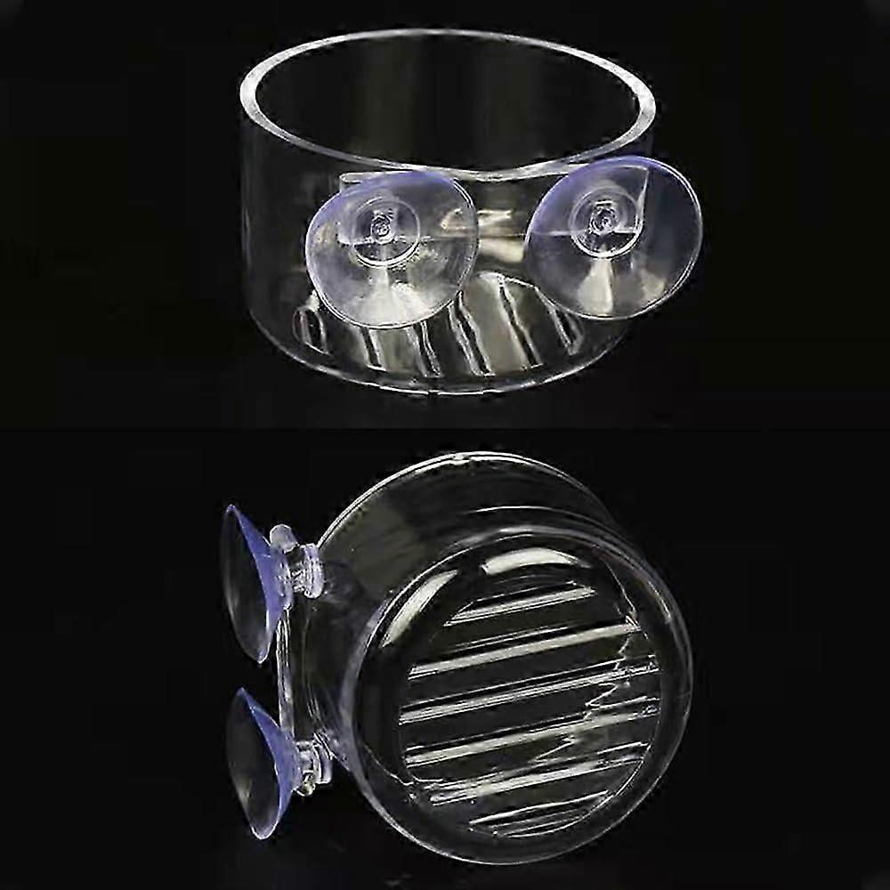 2 Pcs Red Worm Feeder Acrylic Fish Tank Plant Shrimp Feeder Bowl ...