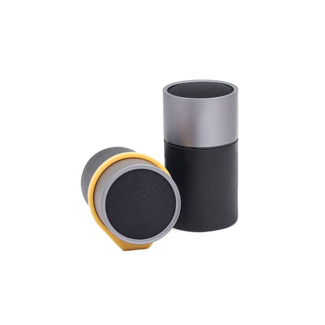 Bocinas Sync Ray SR-BS12 Duales Bluetooth Acabado tipo Piel Sonido Envolvente Negro-Plata ...