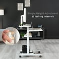 VIVO White Mobile Height Adjustable Stand Up Desk Workstation ...