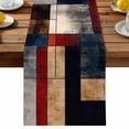 Abstract Color Blocks Dining Table Runner, Geometric Architectural Art ...