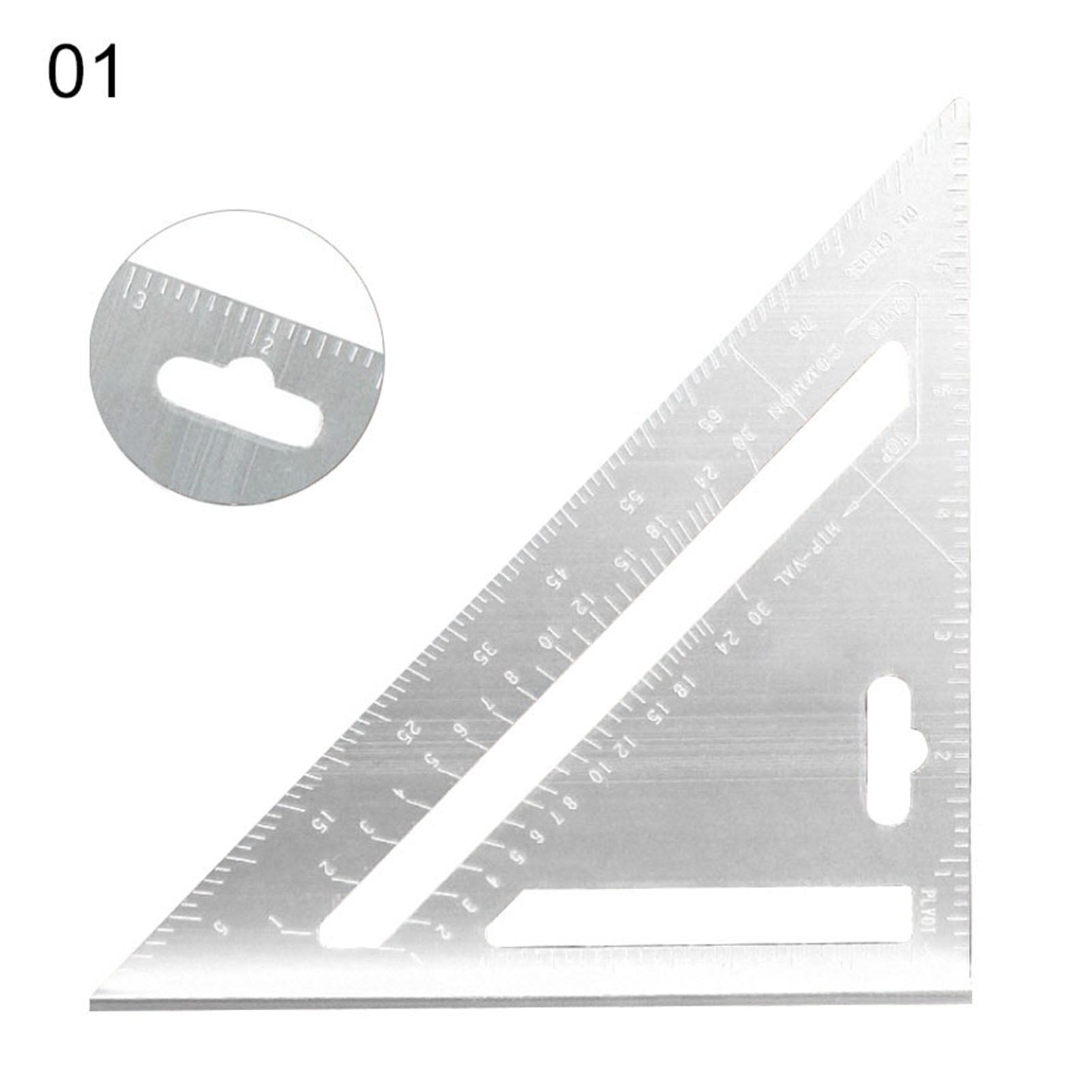 200mm Thicken Aluminum Alloy 45 Degree Triangle Ruler Protractor ...