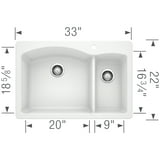 BLANCO DIAMOND 1.5 Dual Mount - White - Walmart.com