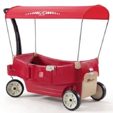 Step2 Two Plus Blue: Foldable Plastic Toy Wagon Ride for Toddlers ...