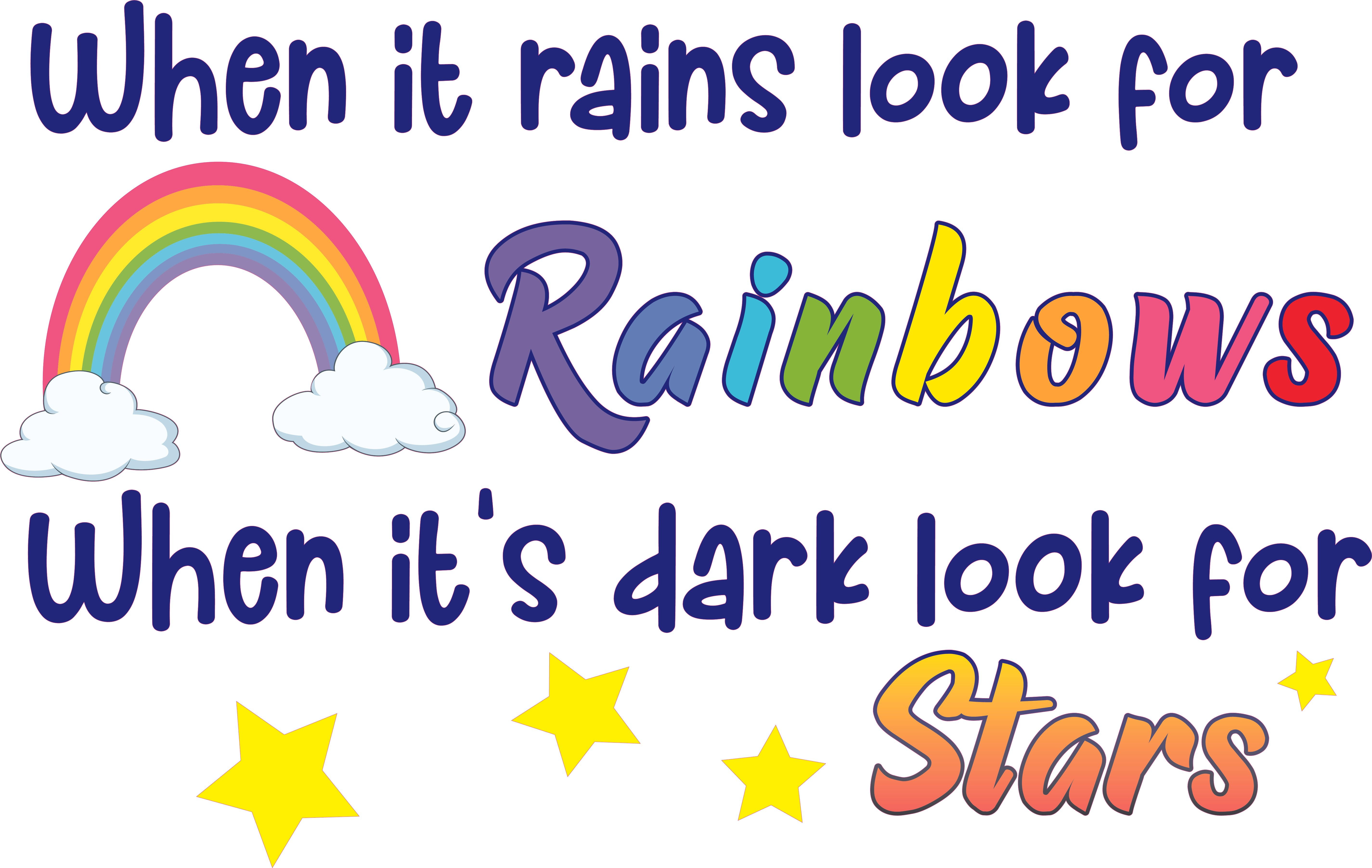 Vinyl Home Art Rainbow And Unicorn Design Removable Wall Decal Quotes