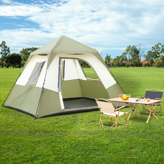 Emossie 4-10 Person Inflatable Tent, Waterproof, 2 Rooms 2 Doors,Easy ...