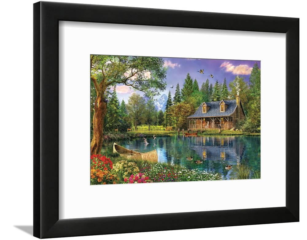 Crystal Lake Cabin, Scenic Framed Art Print Wall Art by Dominic Davison ...