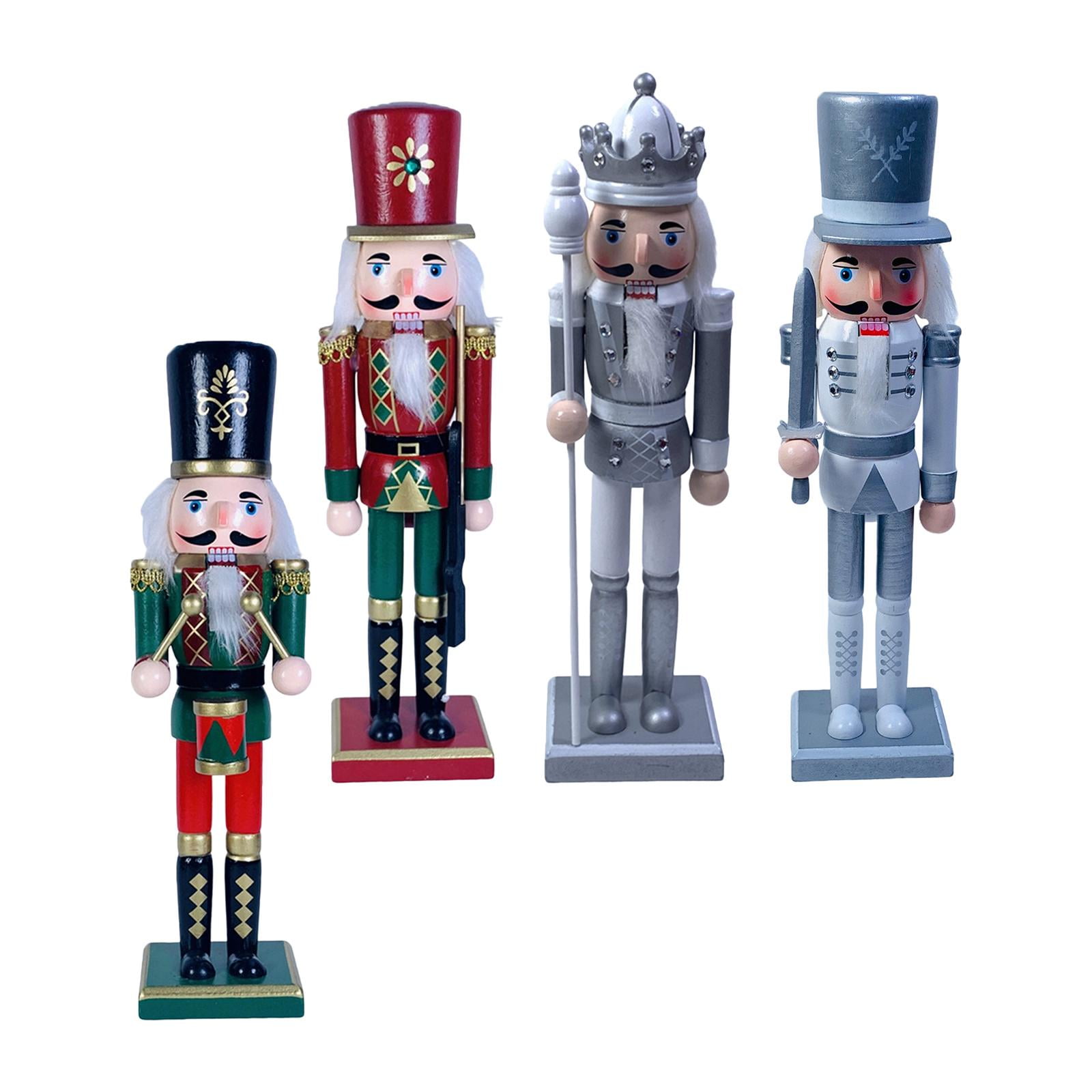 4 Pieces Christmas Ornament Nutcracker Soldier Figurine Scene Layout ...
