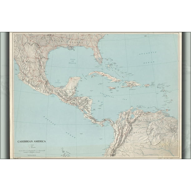 24"x36" Gallery Poster, cia map of Caribbean cuba puerto rico 1961 ...