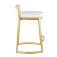 Fuji DLX Contemporary/Glam Counter Stool in Gold Metal and White Faux ...