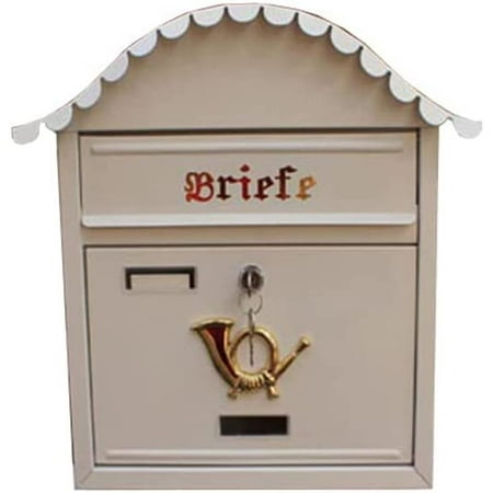 Stainless Steel Mailbox, European-Style Lockable Outdoor Wall Newspaper ...