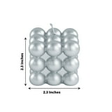 Efavormart 2 Pack | Shiny Metallic Silver 2" Bubble Cube Paraffin Wax ...