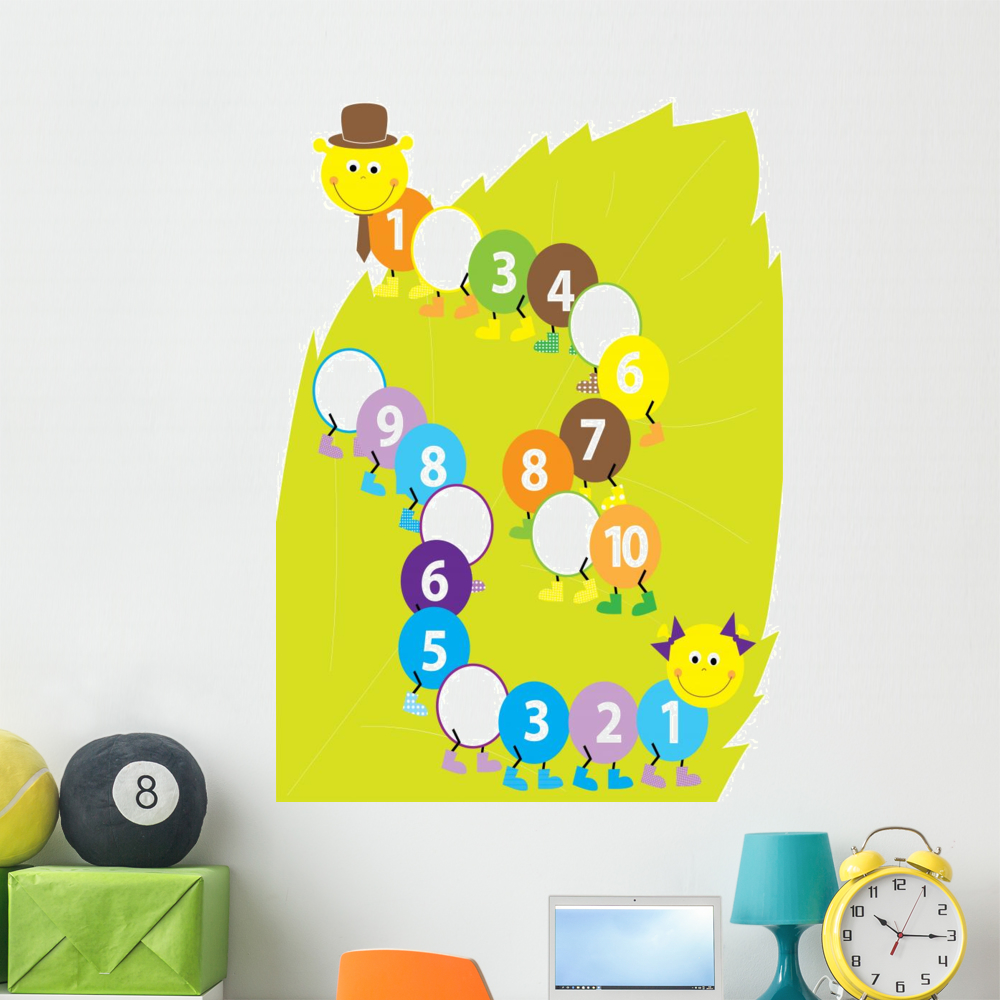 Math Catepillars Missing Wall Decal Sticker by Wallmonkeys Vinyl Peel ...