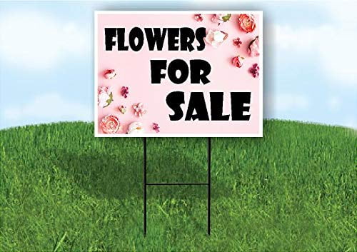 Double Sided Sign Flowers for Sale Pink Yard Sign ROAD SIGN with Stand ...