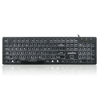 Ergoguys CD-1038 Black USB Wired Ergonomic Ezsee Low Vision Keyboard ...