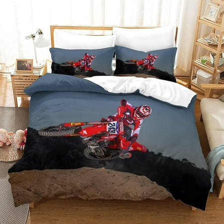 Duvet Cover Set Moto D City Motocorss Bedding Microfiber Quilt Cover ...