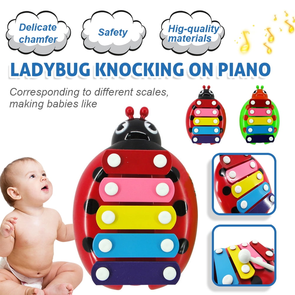 Amerteer Ladybug Knocking On Piano Toys Baby Child Kid 5-Note Knocking ...