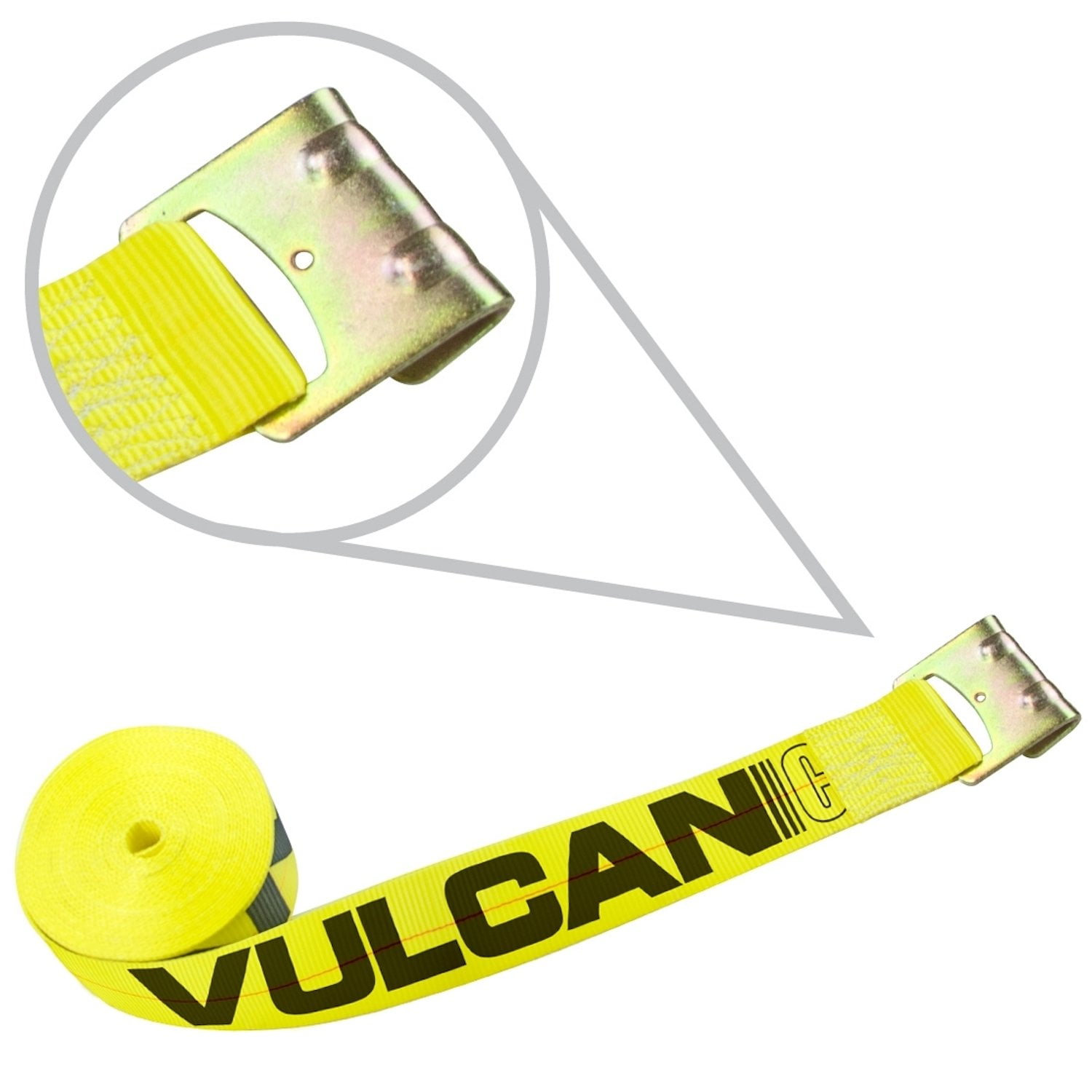VULCAN Winch Strap with Flat Hook - 3 Inch x 30 Foot - Classic Yellow ...