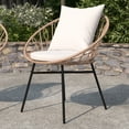 Merrick Lane Set Of 2 Faux Rattan Rope Patio Chairs, Tan Papasan Style ...