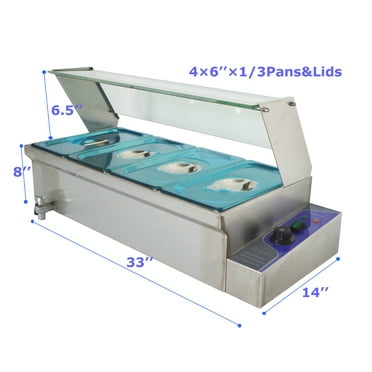 TECHTONGDA Electric Commercial Bain-marie Buffet Food Warmer Steam ...