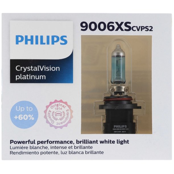 Philips Crystal Vision Platinum 9006XS 55W Two Bulbs Headlight ...