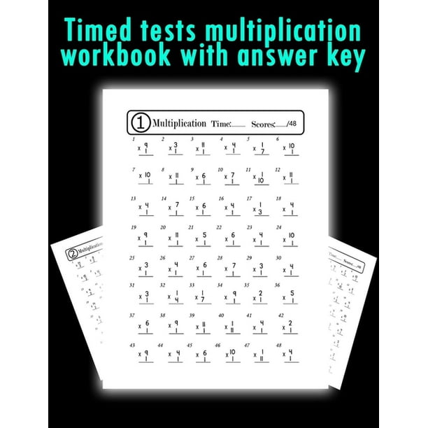 Timed tests multiplication workbook with answer key : beginner learning ...