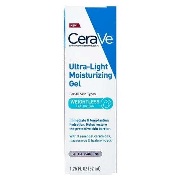 CeraVe Ultra-Light Gel Face Moisturizer with Hyaluronic Acid ...