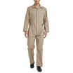 Toptie Men's Long Sleeve Coverall, Khaki Coverall Snap and Zip-Front ...