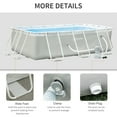 Outsunny 10ft x 6ft x 32in Outdoor Rectangular Frame Pool Above Ground ...