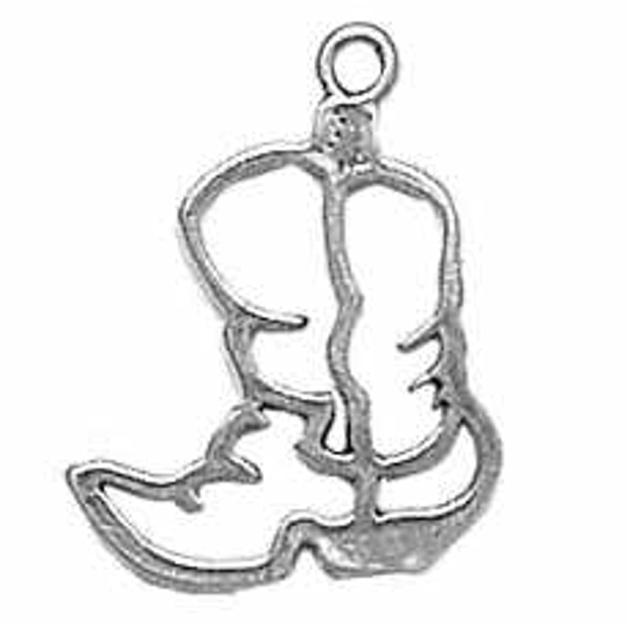 Sterling Silver 16" .8mm Box Chain Cutout Silhouette Cowboy Or Cowgirl ...
