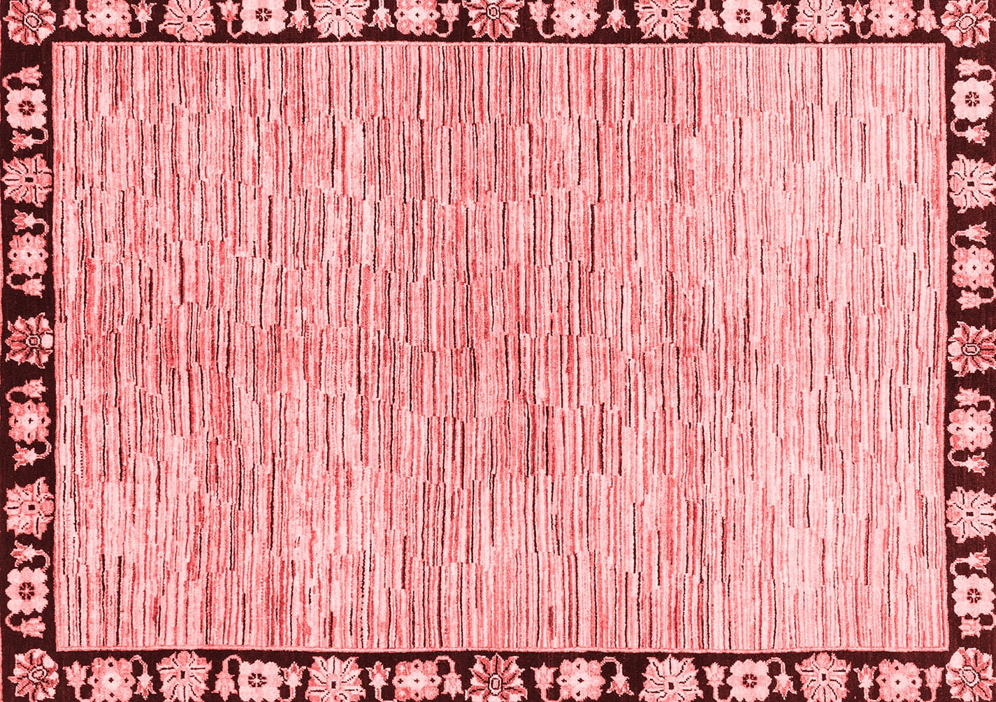 Ahgly Company Machine Washable Indoor Rectangle Abstract Red Modern ...