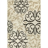 Better Homes & Gardens Iron Fleur 5' X 7'6" Off White Floral Rug ...
