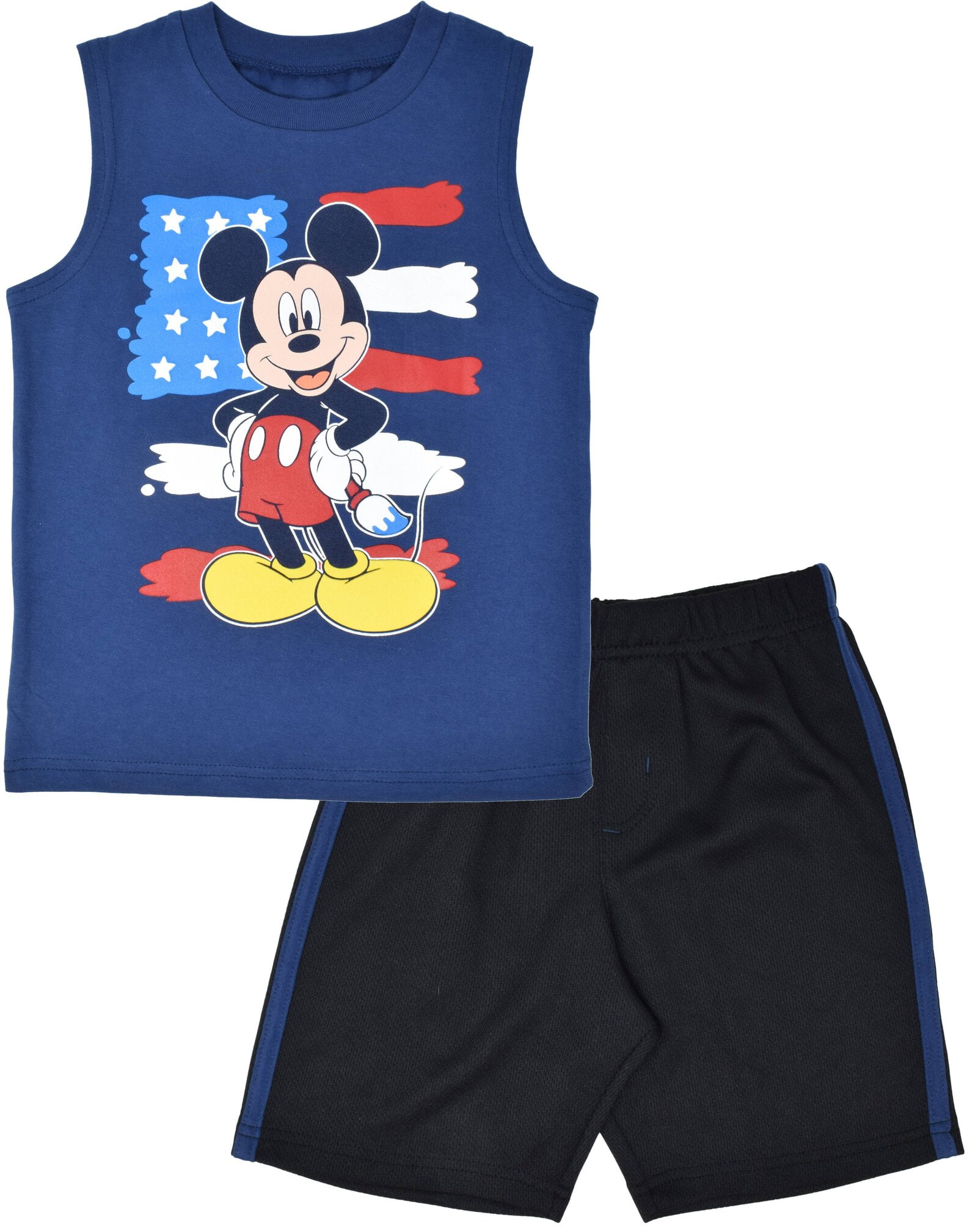 Disney Mickey Mouse Little Boys Tank Top and Mesh Shorts Toddler to ...