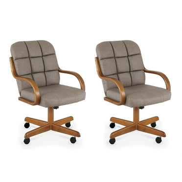 Chromcraft Douglas Caster Dining Chairs in Chestnut and Gray Finish ...