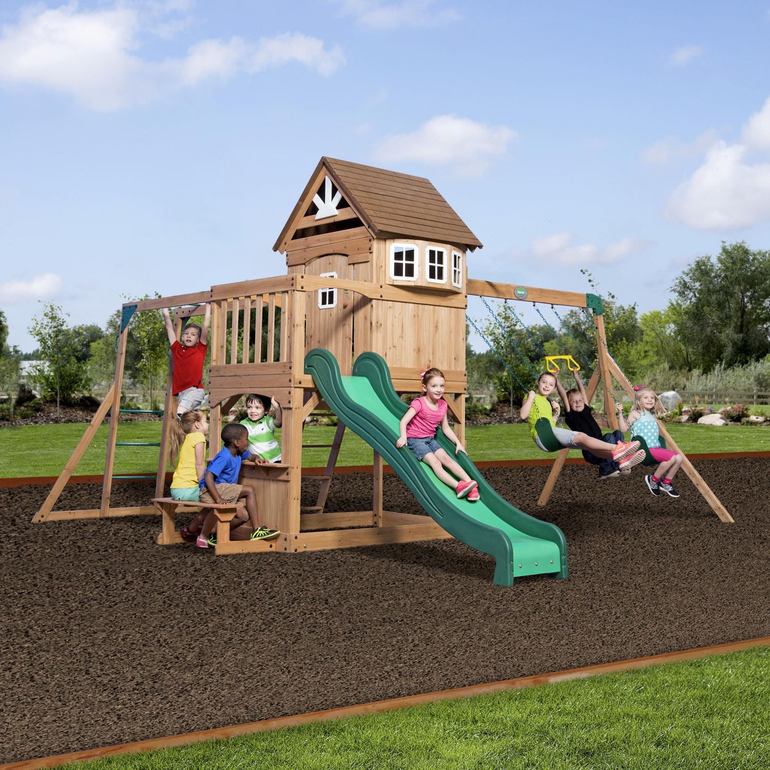 Click here for Backyard Discovery Montpelier Swing Set prices